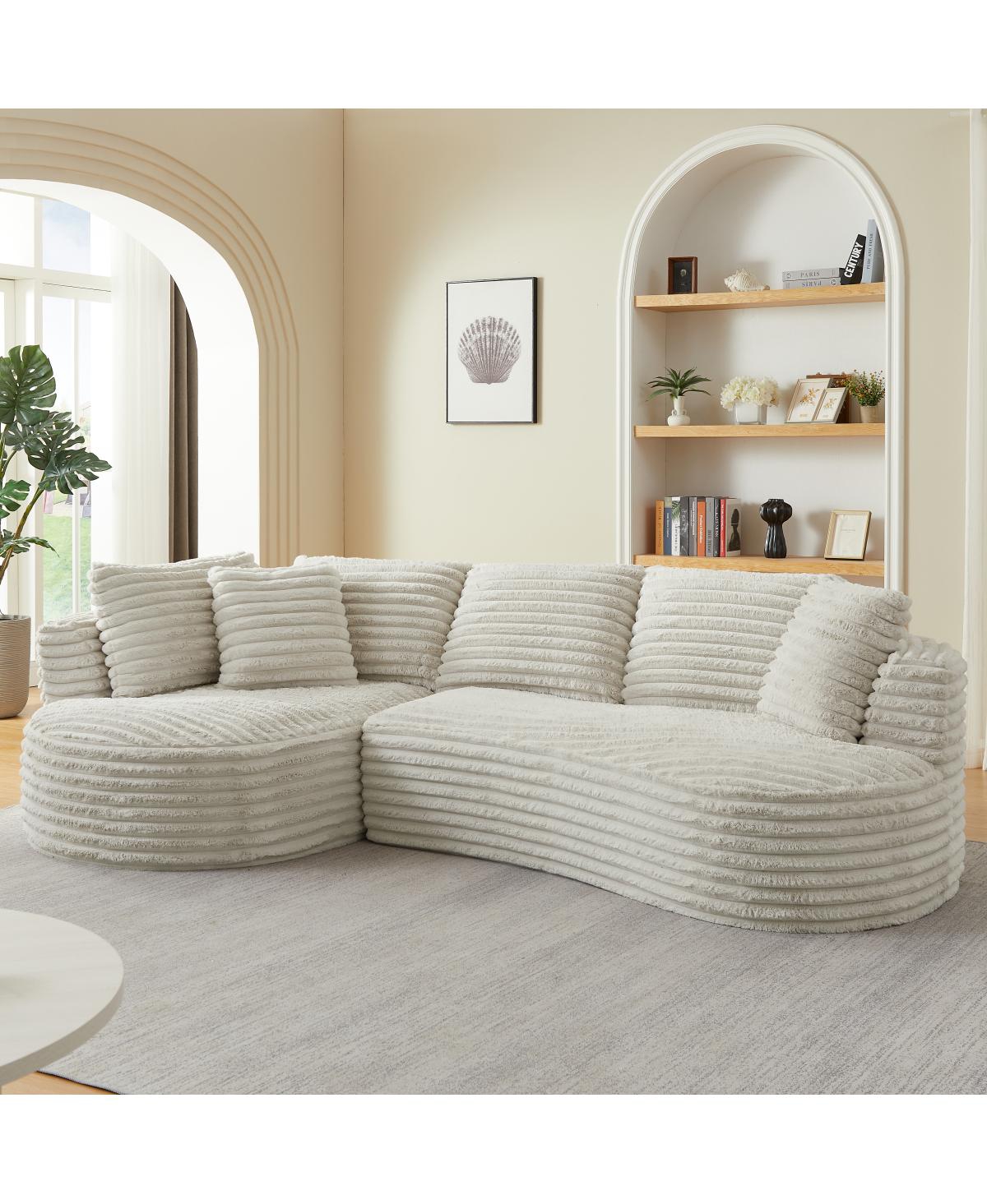 Click here for Streamdale Furniture Modern Curved L-Shape Luxury... prices