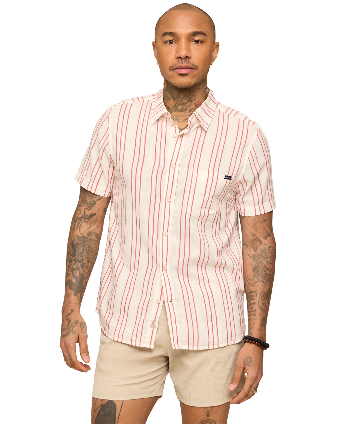 Click here for Chubbies Mens The Ruby Ribbon Stripe Shirt - Off W... prices