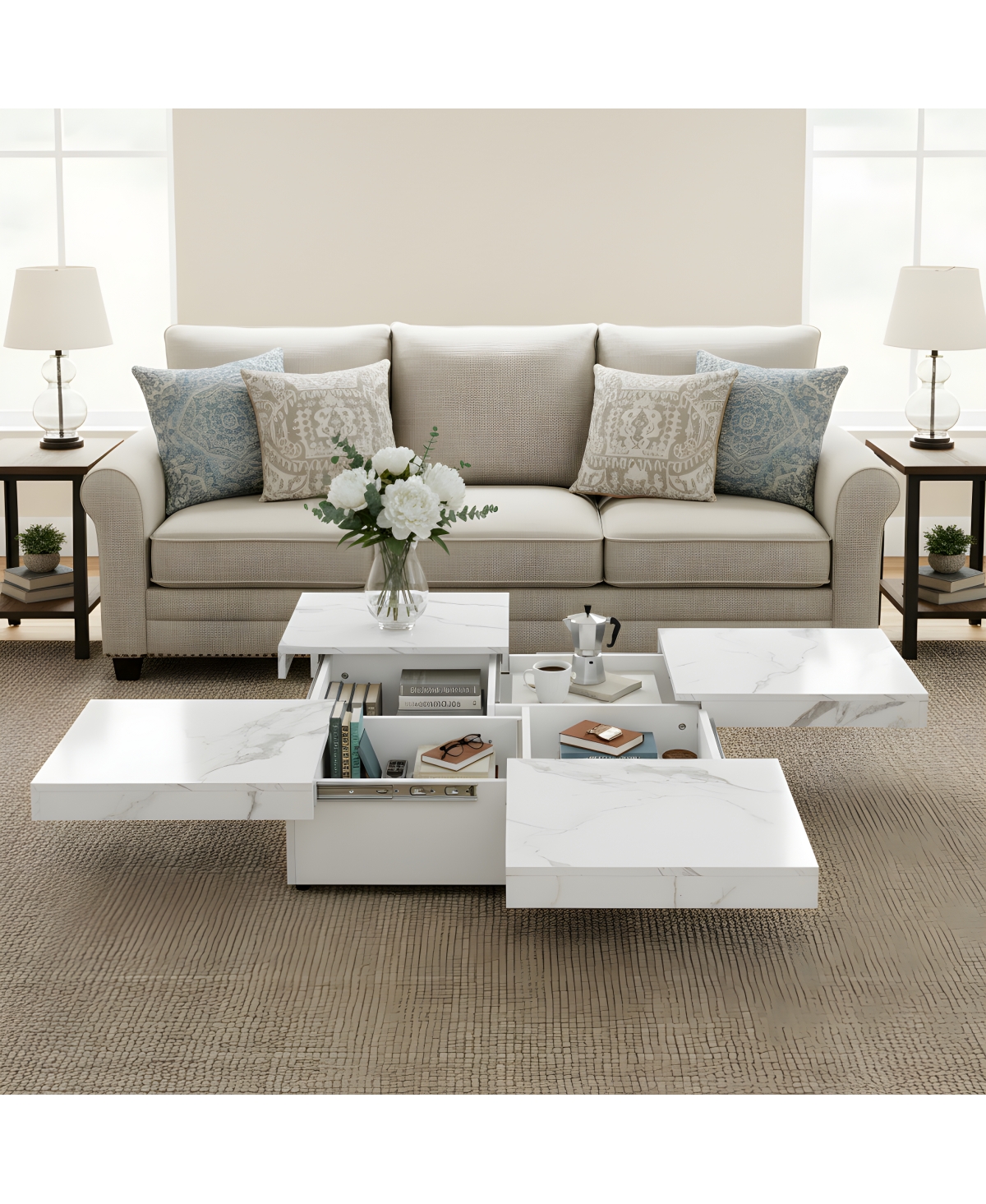 Click here for Streamdale Furniture Square Marble Veneer Coffee T... prices