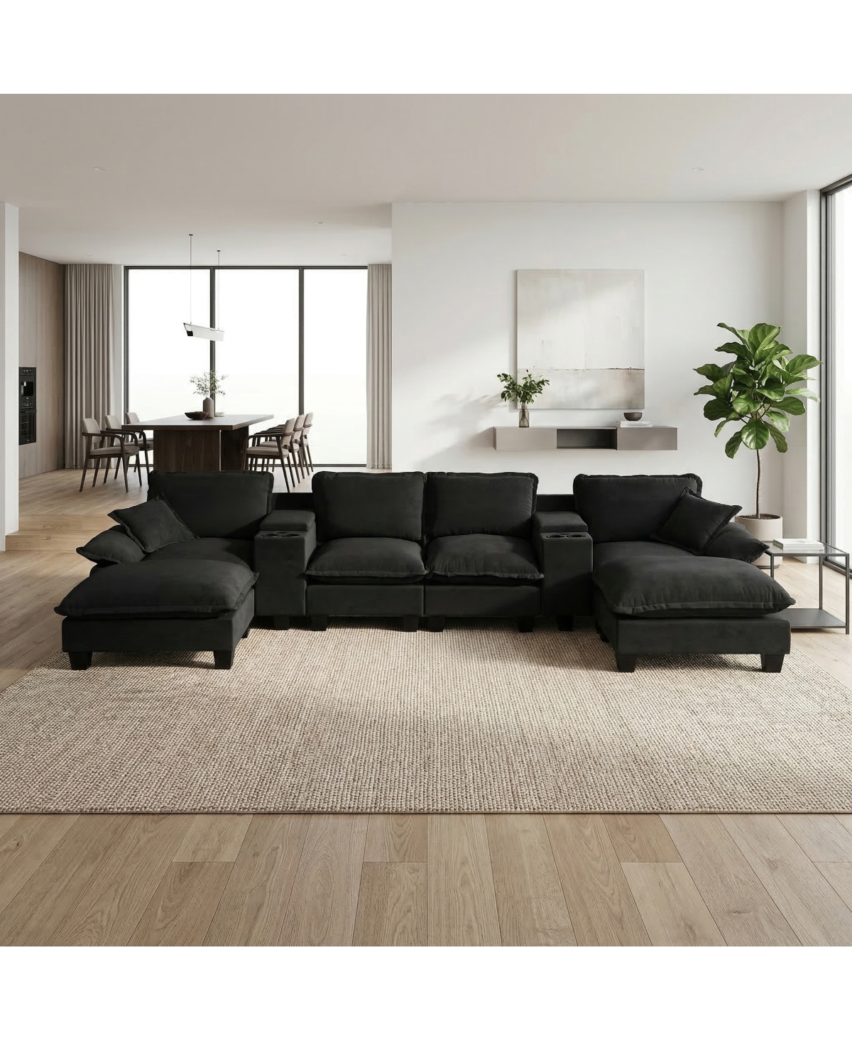 Click here for Streamdale Modular U-Shape Cloud Couch with Storag... prices