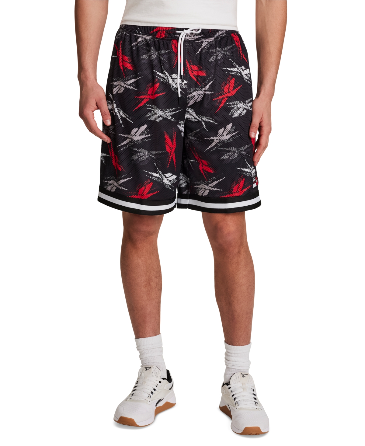 Click here for Reebok Mens Basketball Printed Mesh Shorts - Black... prices