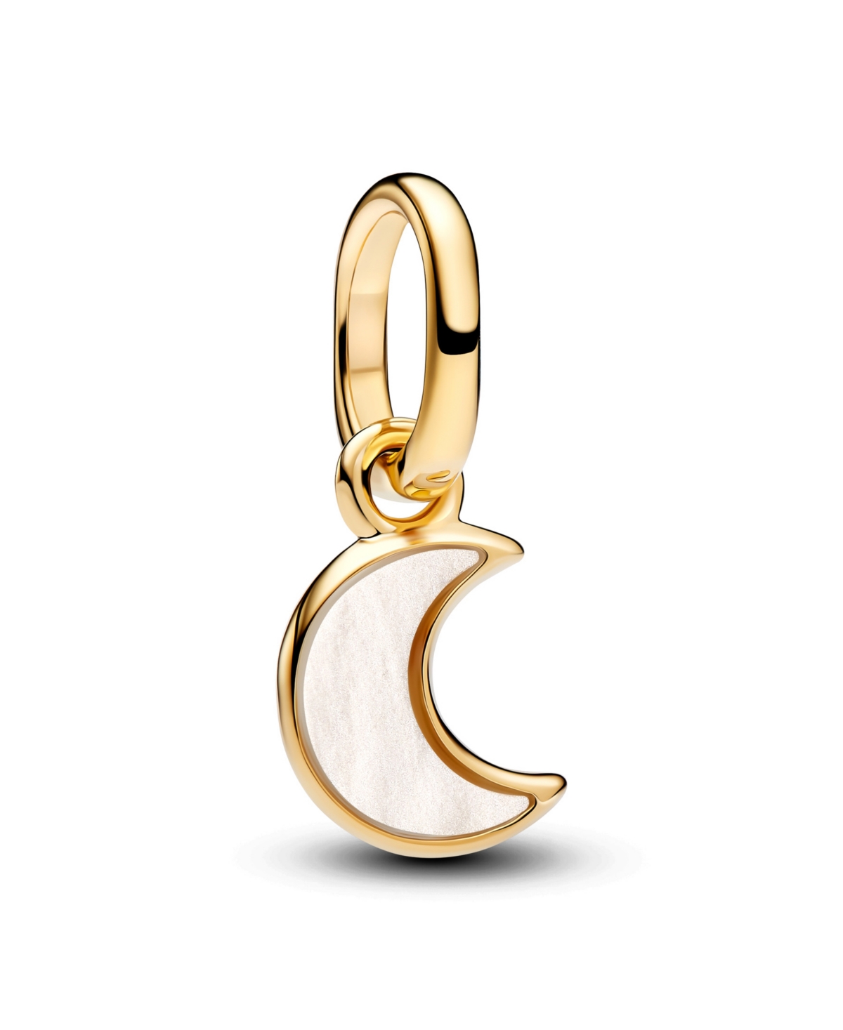 Click here for Pandora White Crescent Moon Mini Dangle Charm - Go... prices
