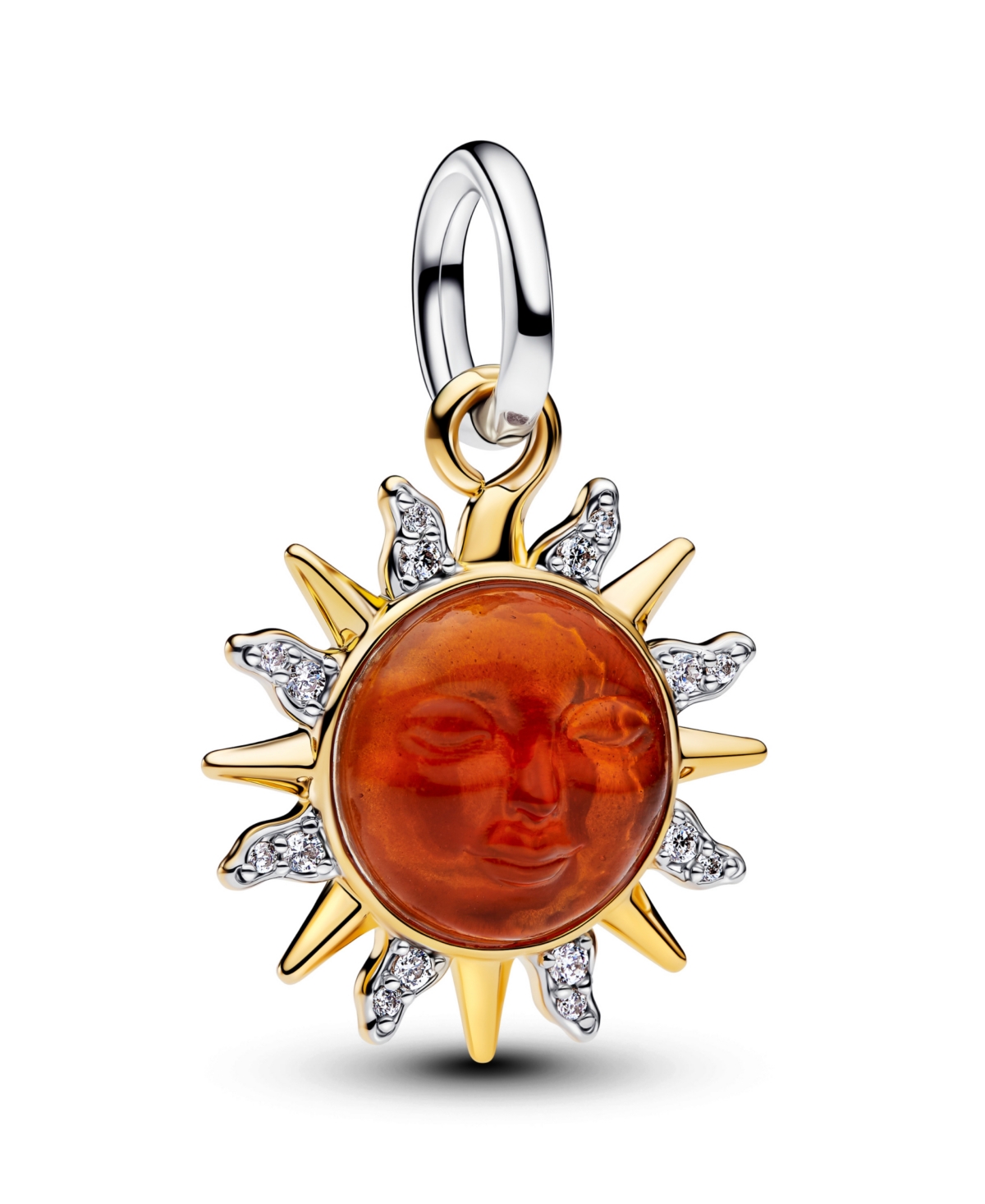 Click here for Pandora Swirling Sun Two-Tone Dangle Charm - Two-t... prices