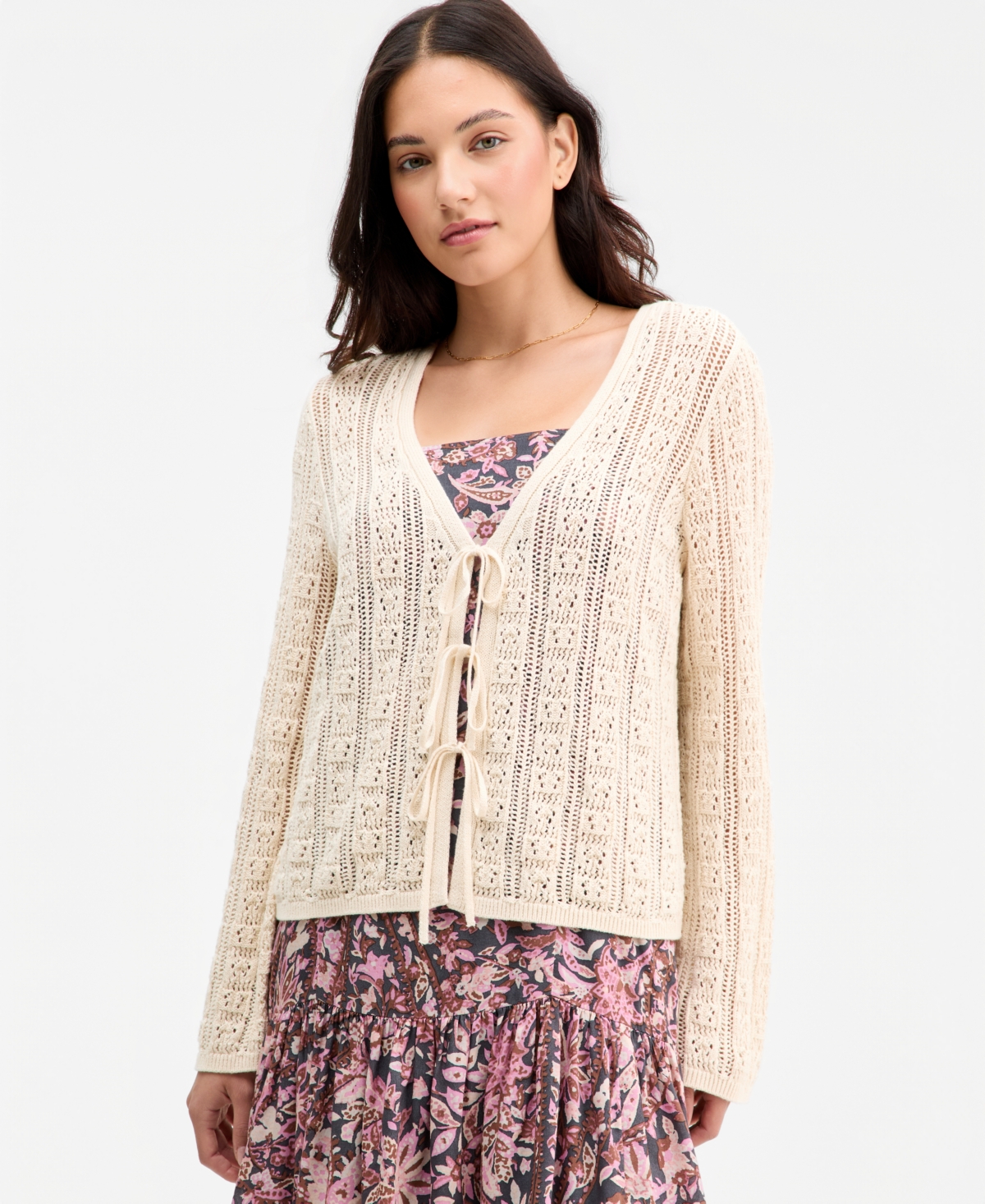 Click here for Lucky Brand Womens Cotton Tie-Front Long-Sleeve Ca... prices