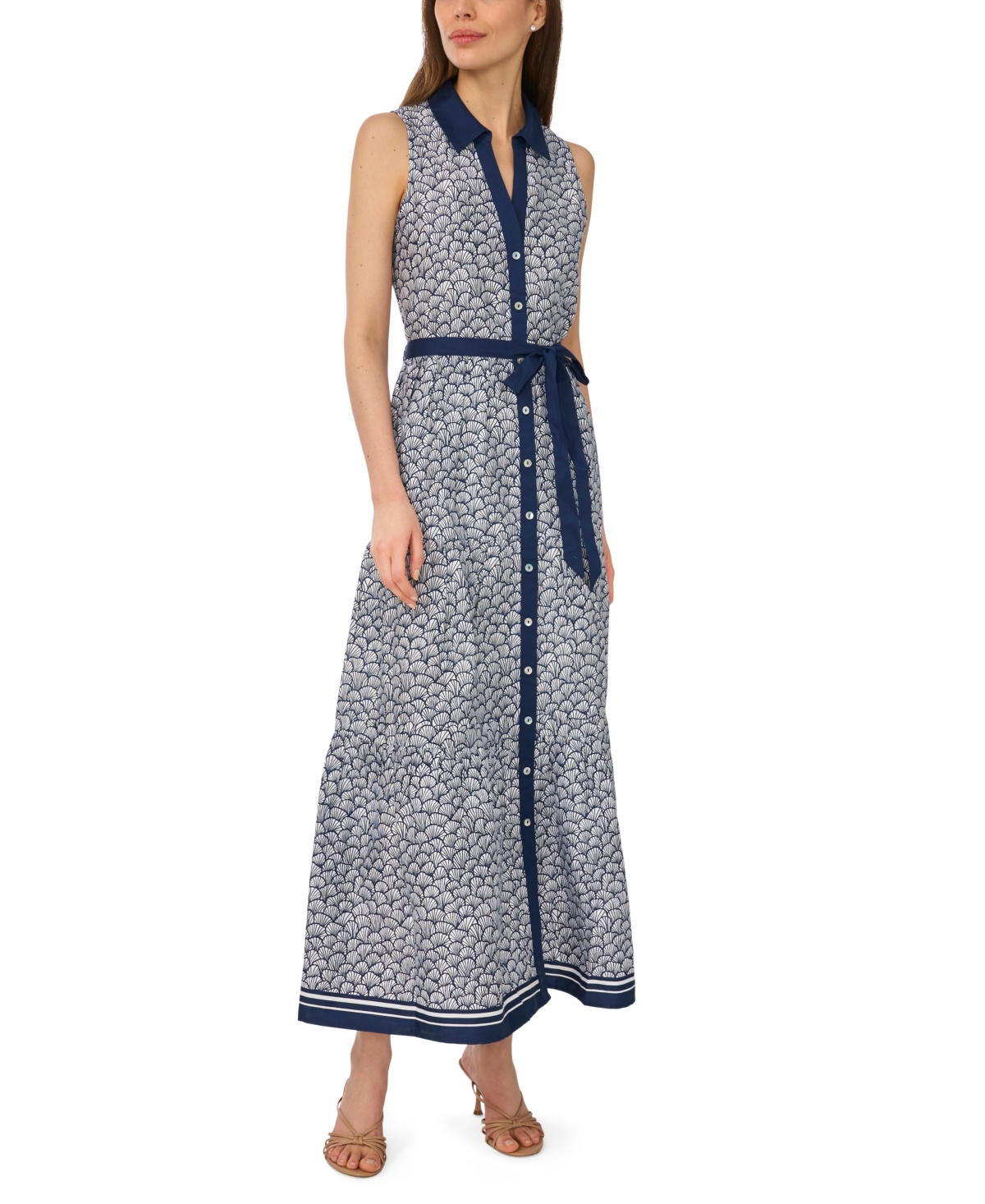 Click here for CeCe Womens Cotton-Blend Sleeveless Shirt Dress -... prices