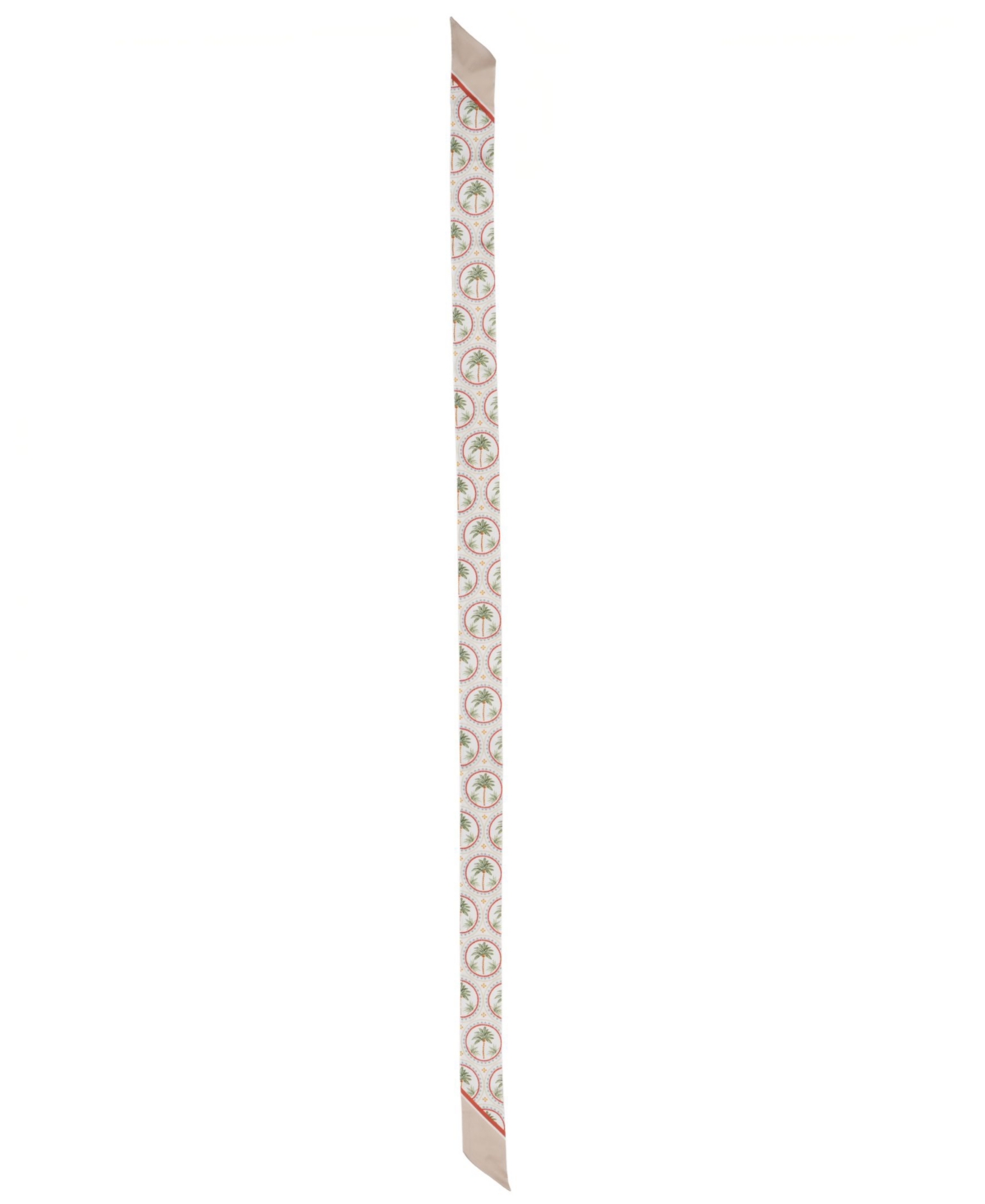 Click here for Bespoke Fashion Palm-Print Ribbon Scarf - Taupe prices