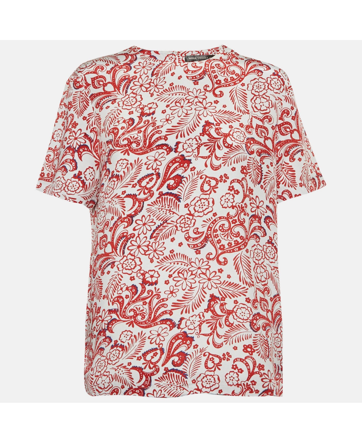 Click here for Pre-Owned Balenciaga Womens Floral Print Silk Blou... prices