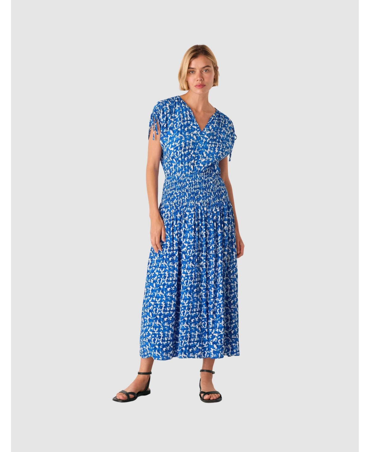 Click here for Whistles Womens Brushed Stroke Short Sleeve Midi D... prices