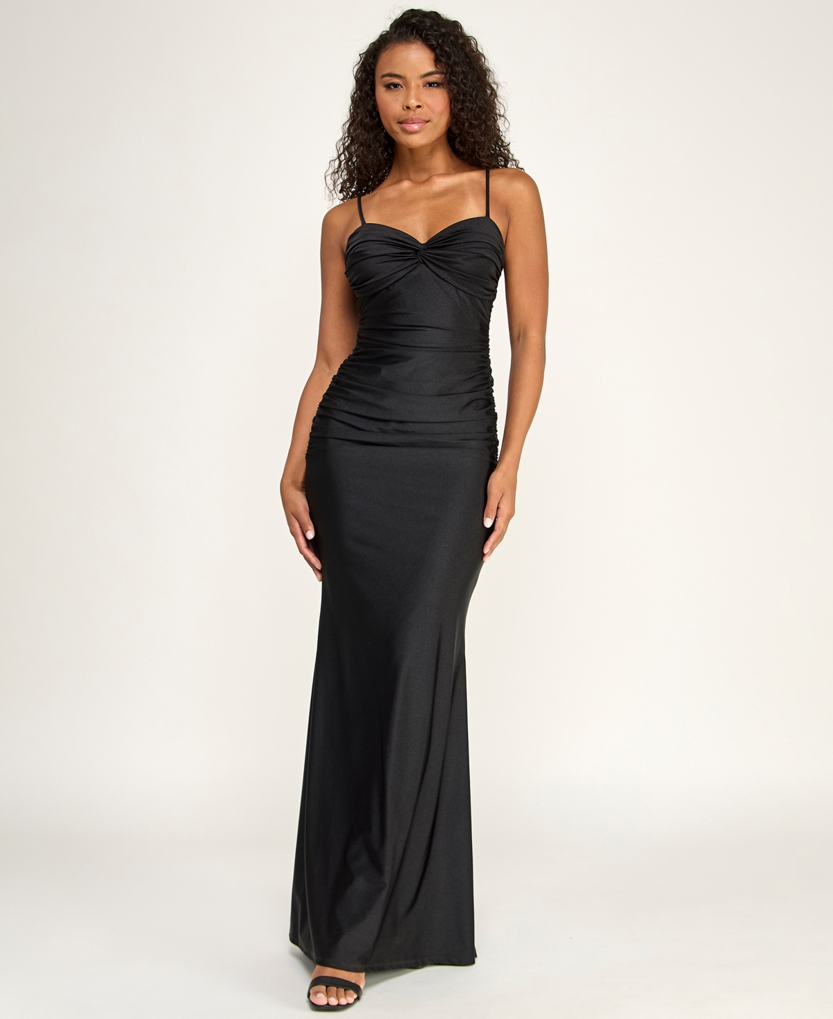 Click here for City Studios Juniors Twist Front Tie Back Long Dre... prices