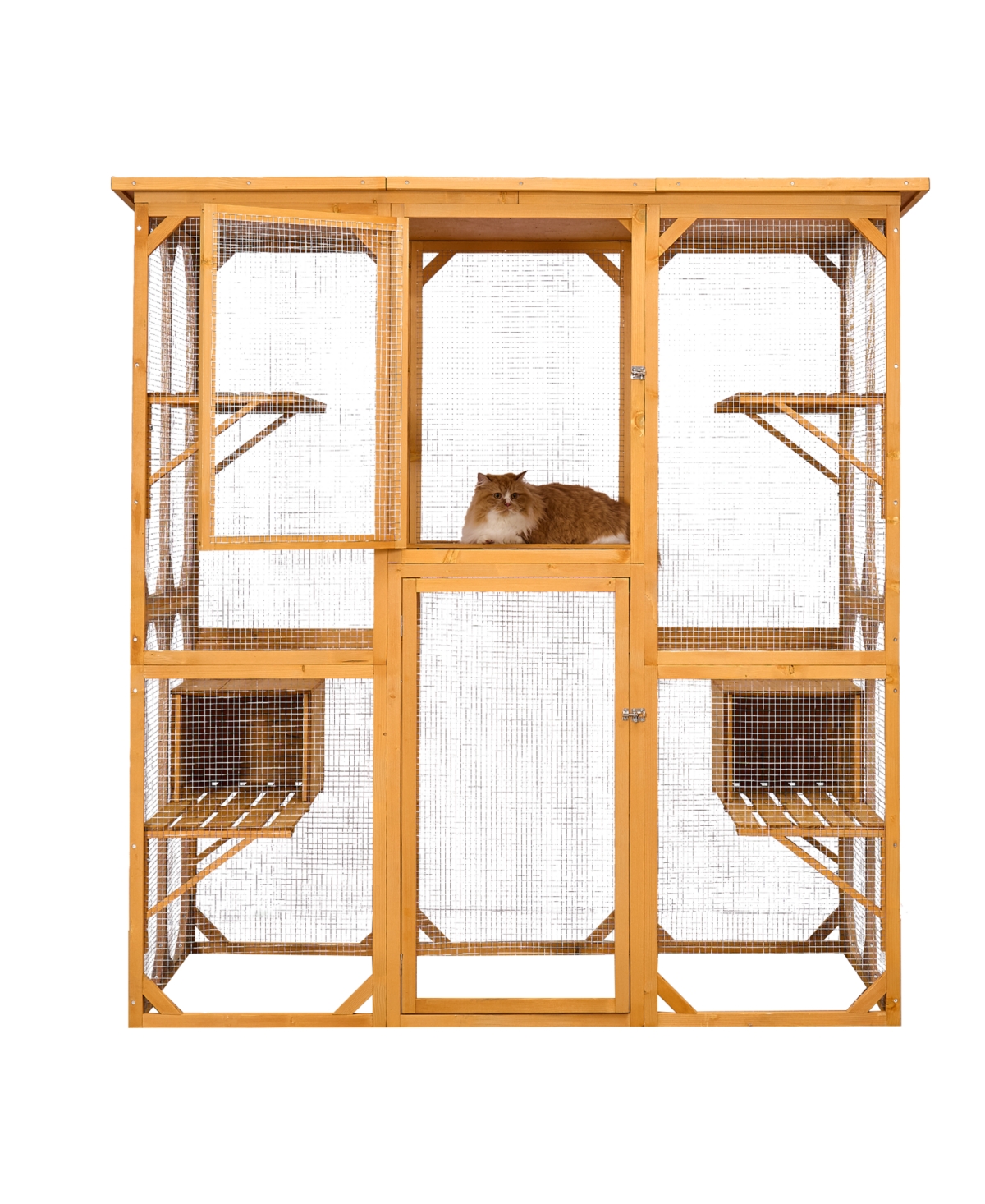 Click here for Mondawe 72 Height Cat Wooden House Cat Cage with 3... prices