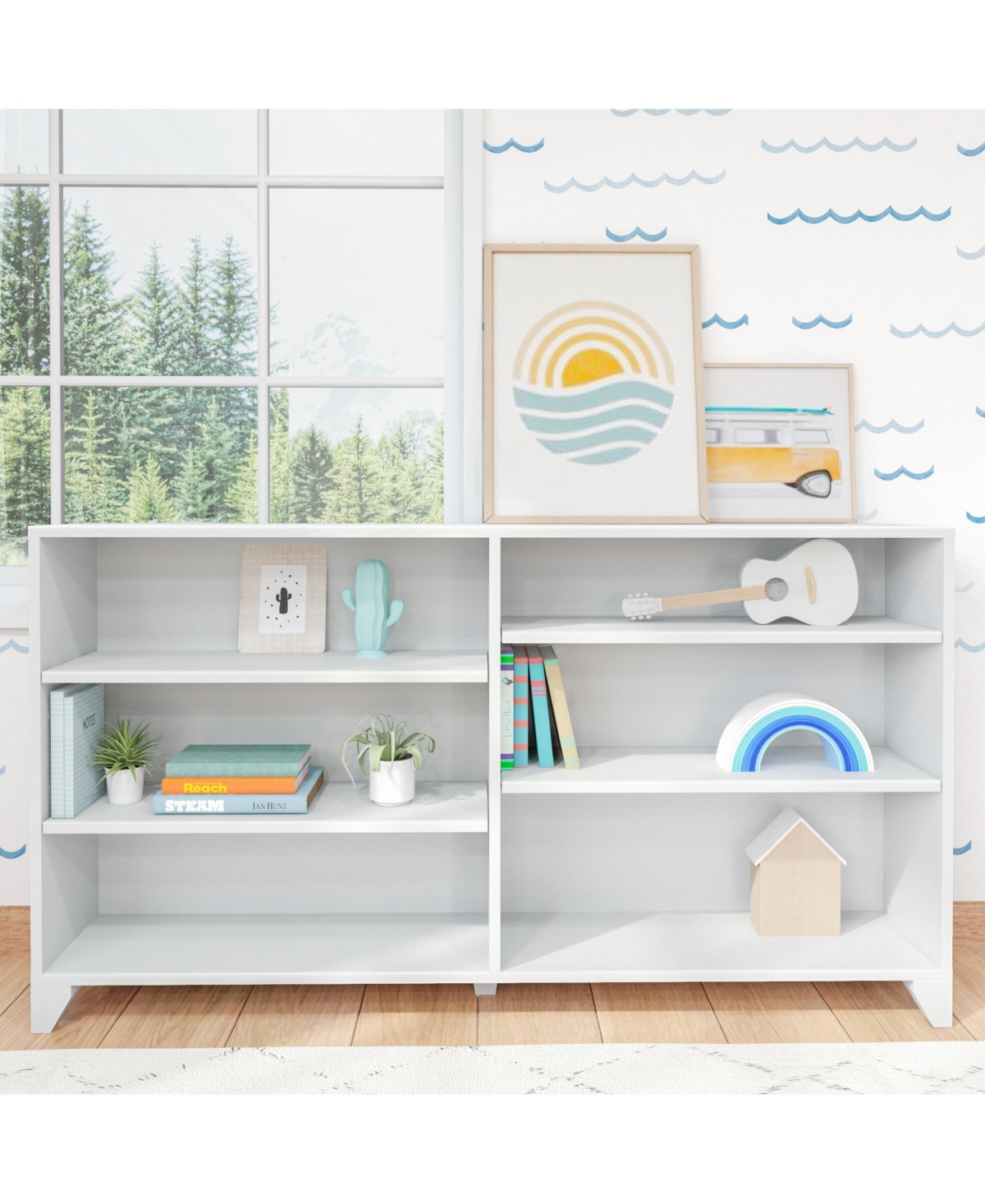 Click here for Max & Lily Classic 6-Shelf Bookcase  Solid Wood Bo... prices