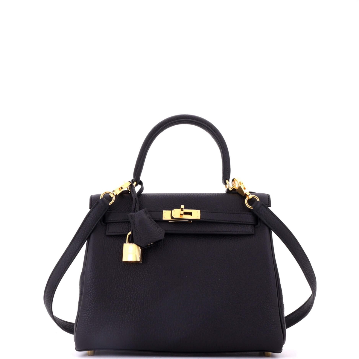 Click here for Pre-Owned HERMES Kelly 25 Handbag Black Togo with... prices