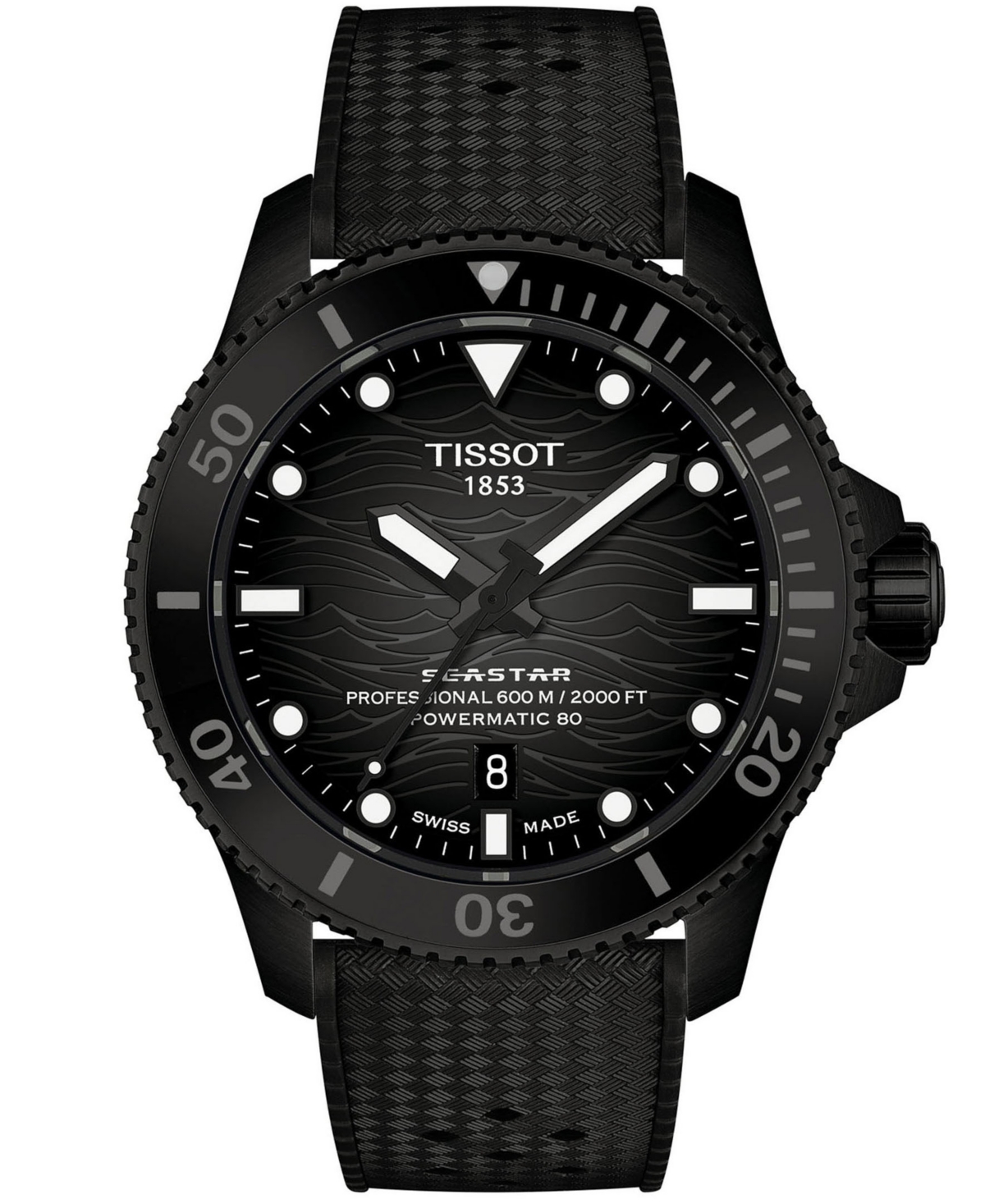 Click here for Tissot Mens Seastar Black Rubber Strap Watch 44mm... prices