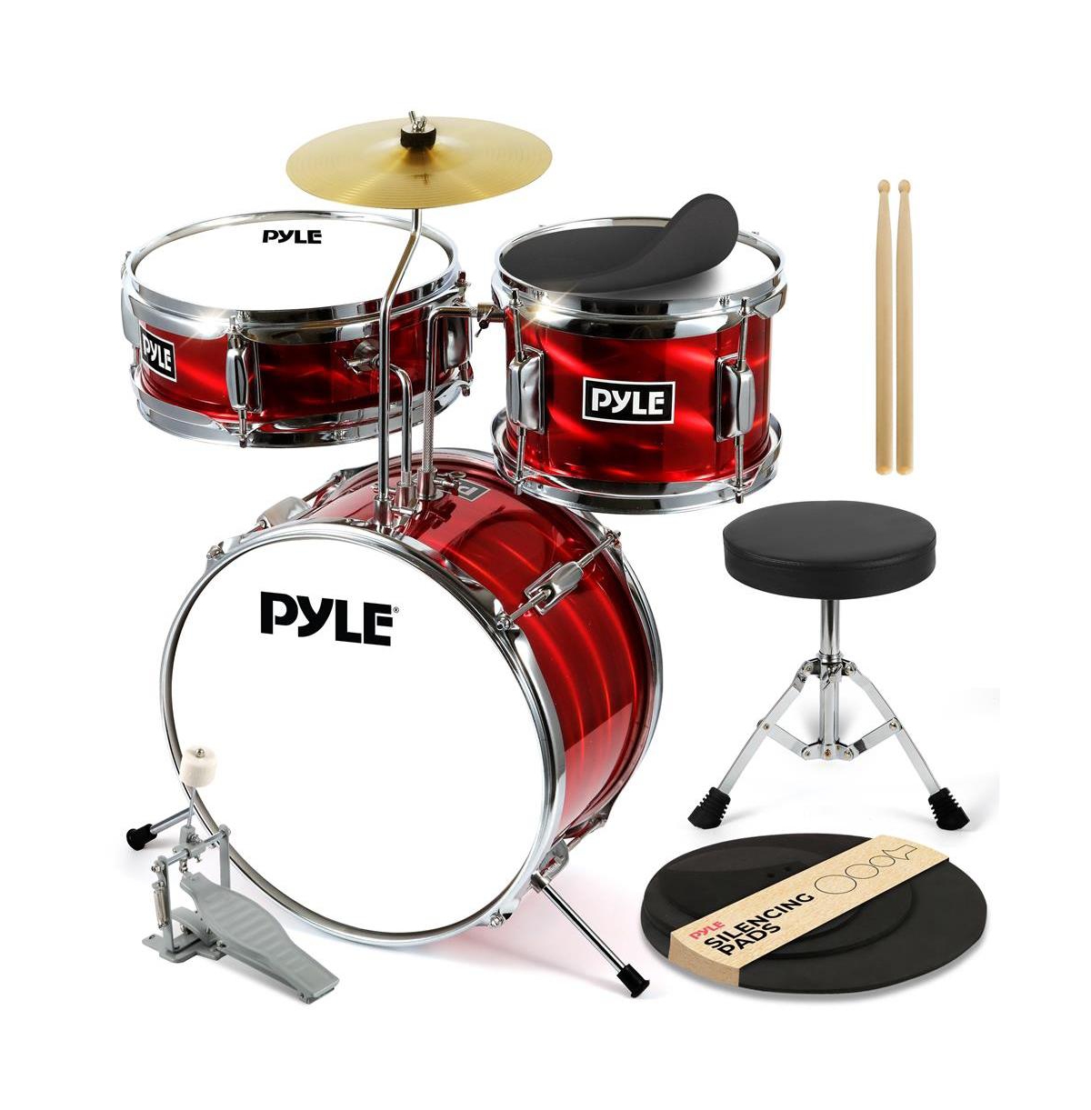 Click here for Pyle 3-Piece Kids Drum Set - 13 Metallic Red Junio... prices
