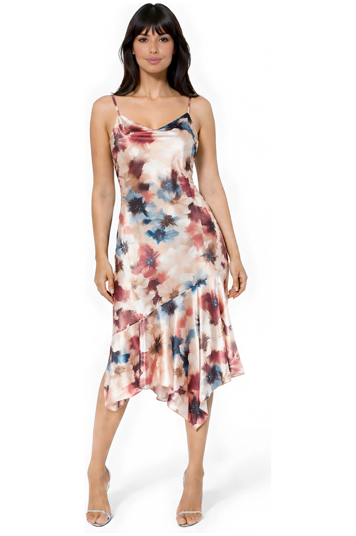 Click here for Bebe Womens Printed V-Neck Hanky Dress - Blue tan prices
