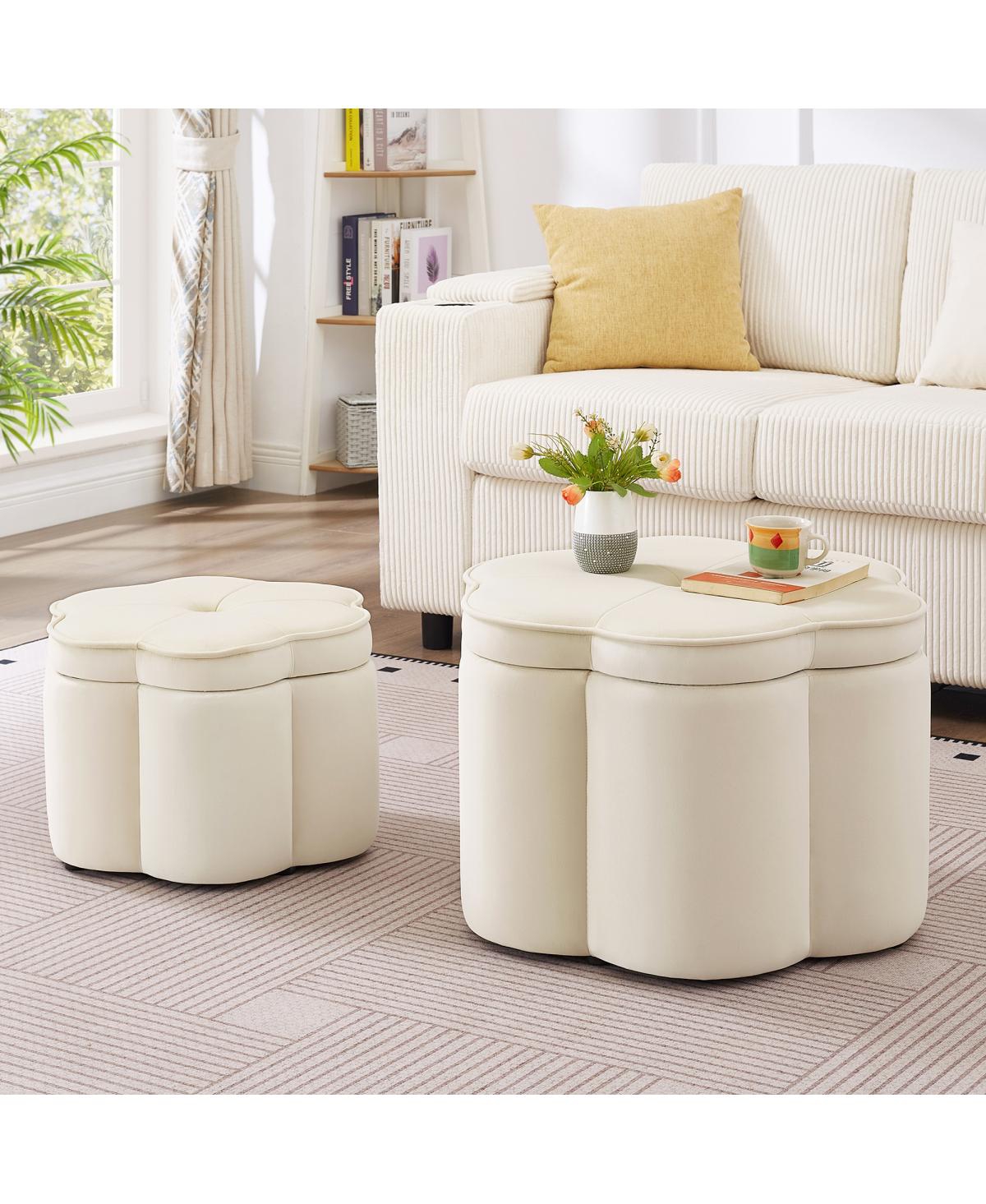 Click here for Streamdale Furniture Petal Storage Ottoman Set of... prices