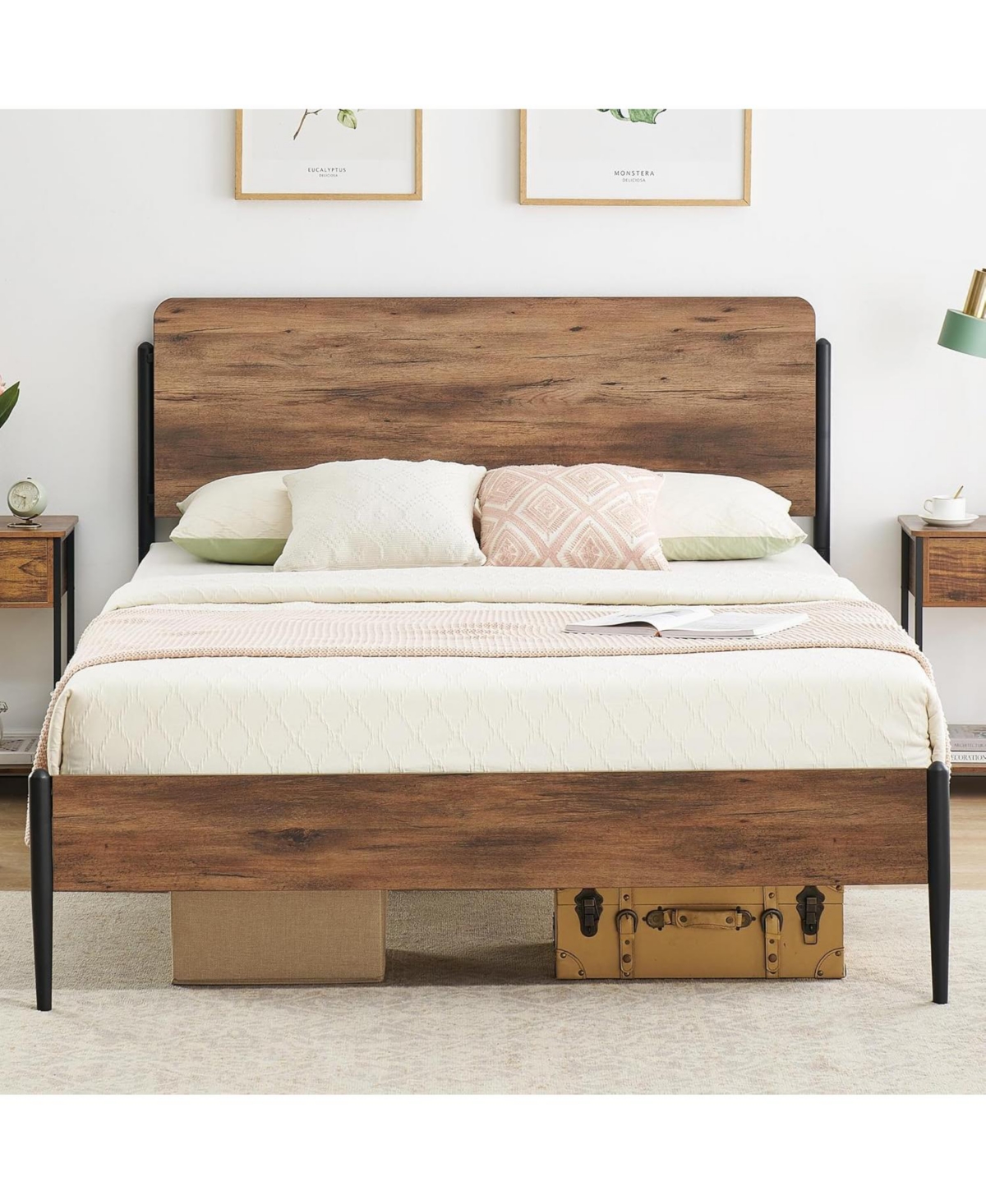 Click here for gaomon Queen Platform Bed with Wood Headboard And... prices
