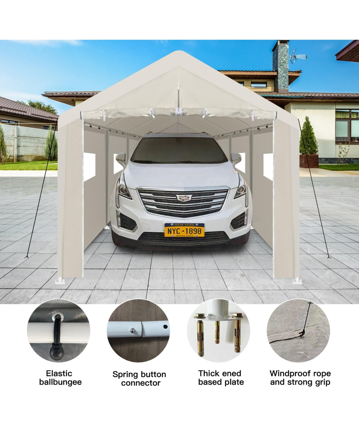Click here for Mondawe 10 x 30 Ft Heavy Duty Portable Carport Gar... prices