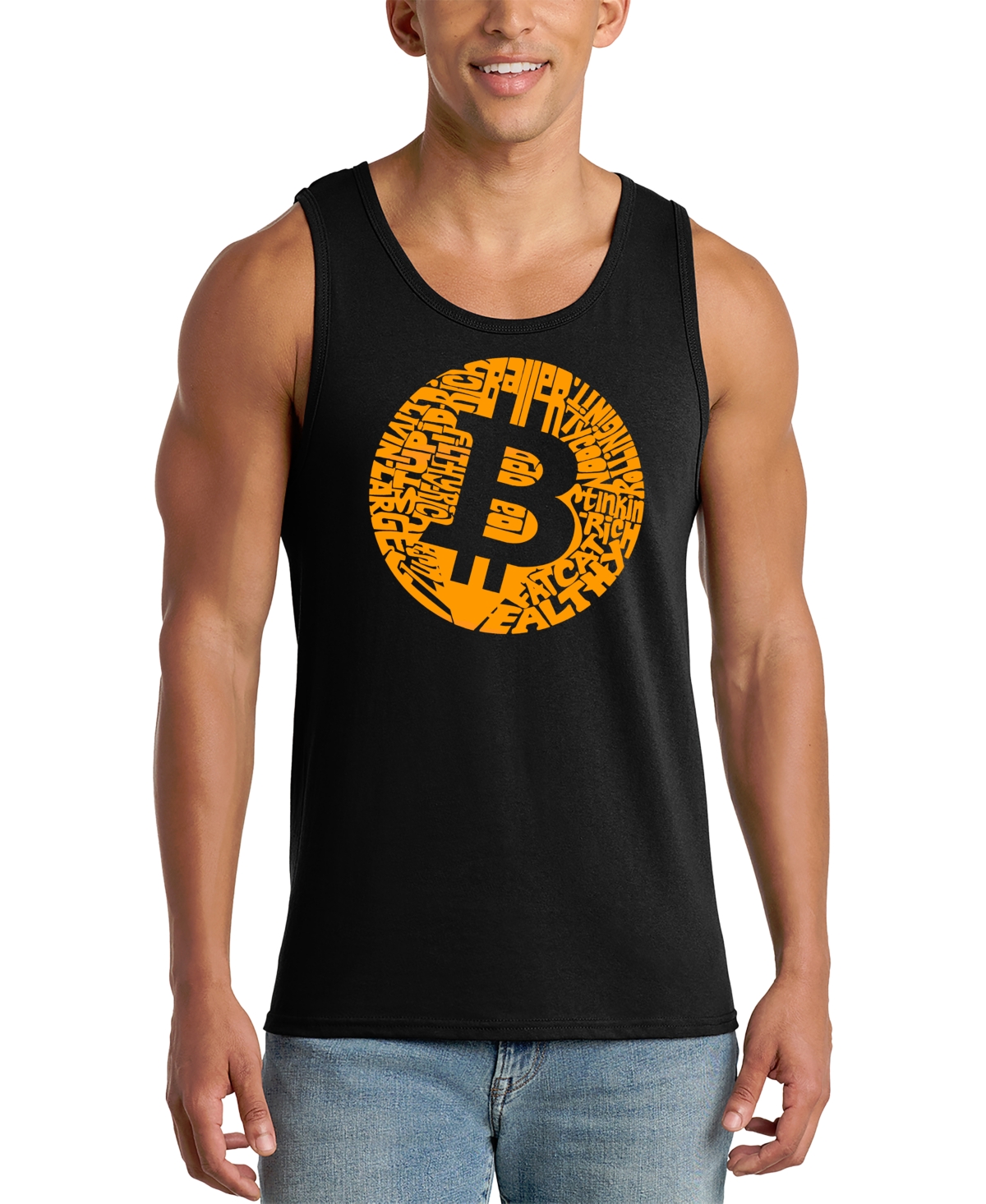 Click here for La Pop Art Mens Bitcoin Symbol Graphic Tank Top -... prices