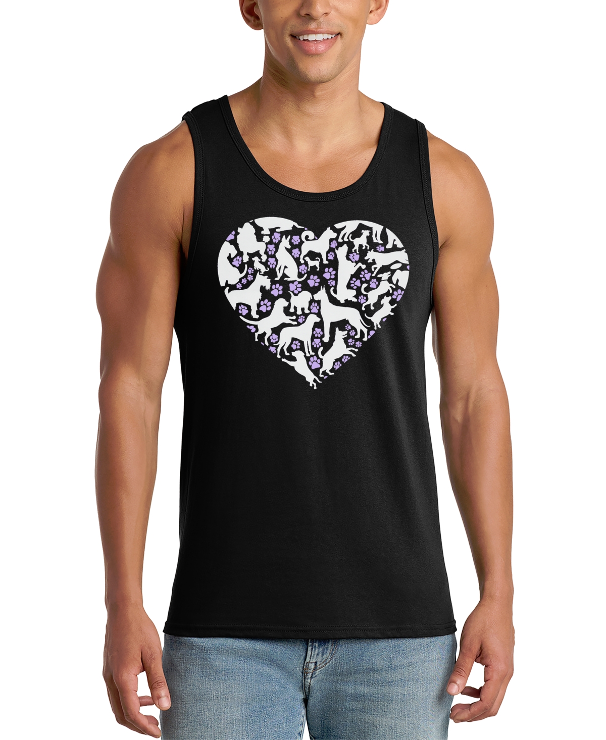 Click here for La Pop Art Mens Penguin Heart Word Art Graphic Tan... prices