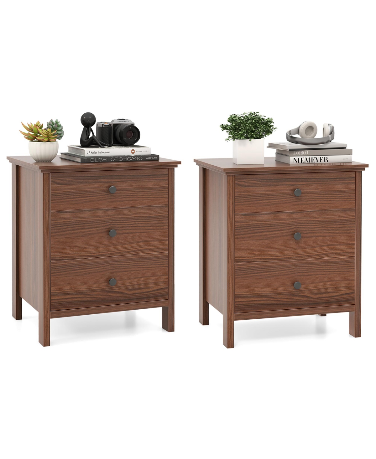 Click here for Gymax Set of 2 Nightstand Beside End Side Table Ac... prices
