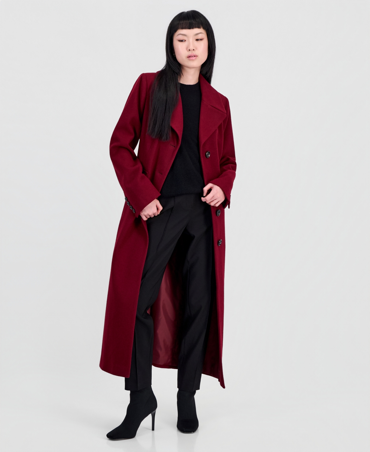 Click here for Anne Klein Womens Single-Breasted Maxi Coat - MALB... prices