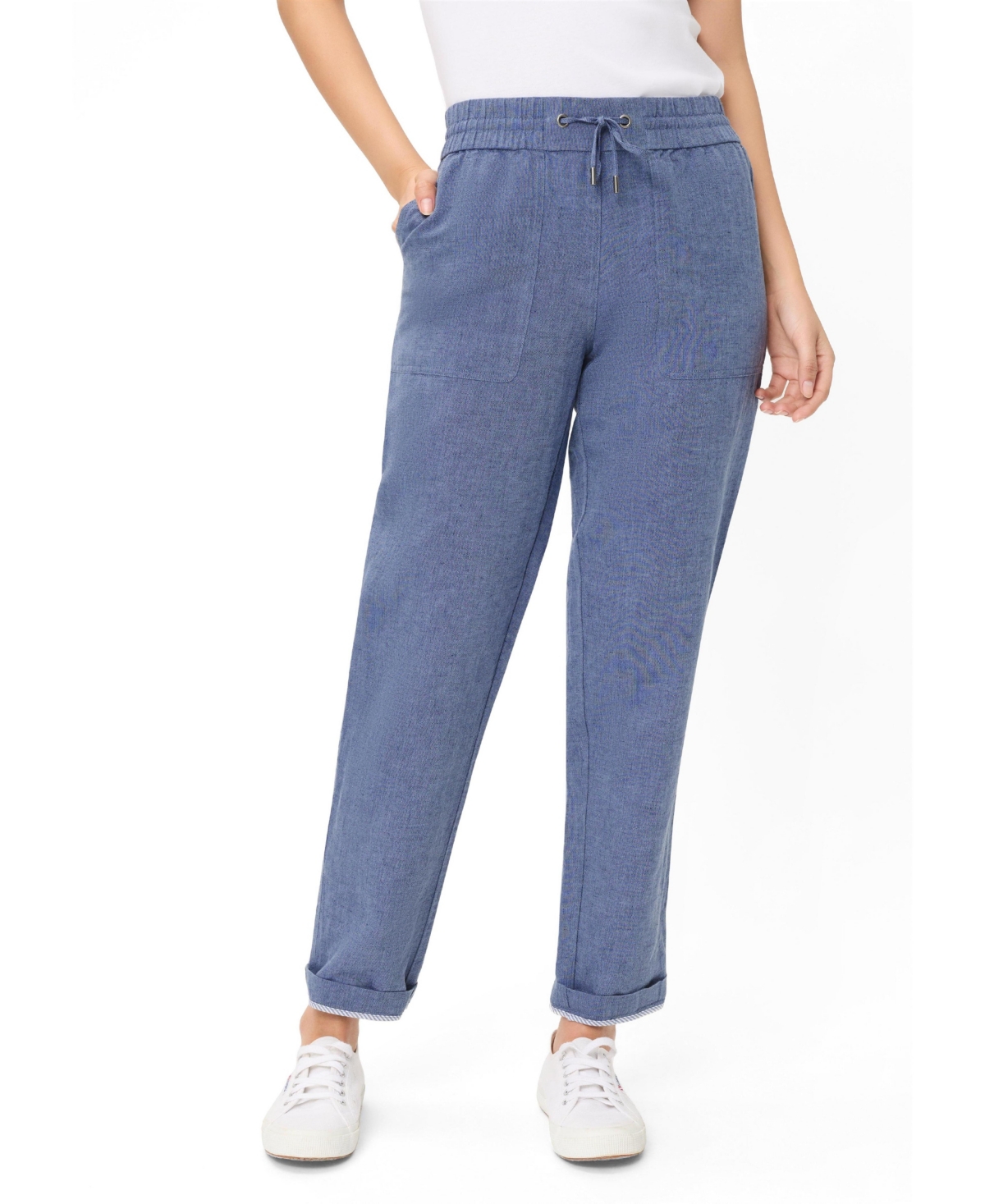 Click here for Olsen Womens Cotton-Linen Blend Cropped Pant - Ind... prices