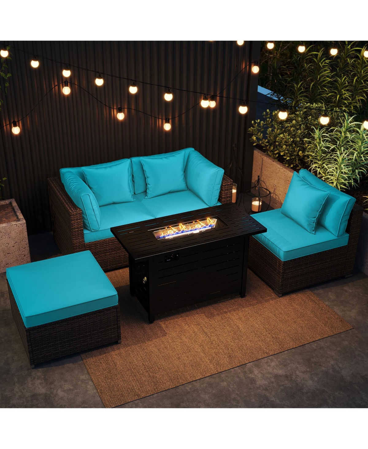 Click here for Costway 5 Pieces Patio Furniture Set Heavy-duty Fr... prices