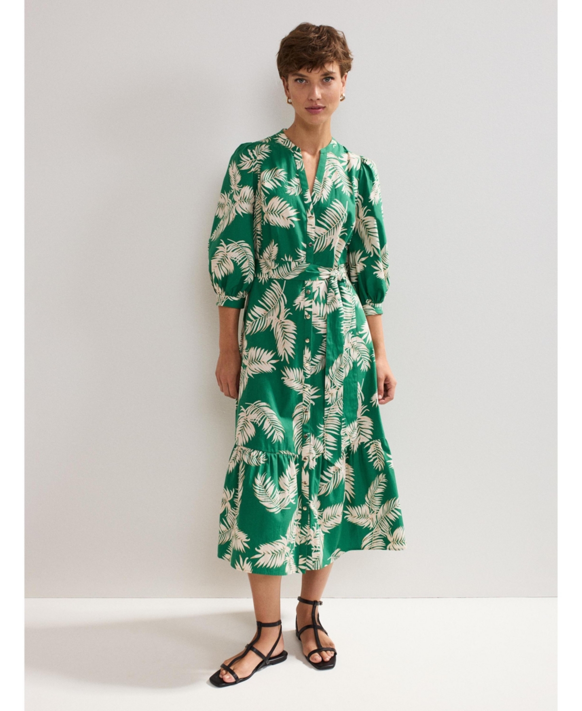 Click here for Phase Eight Womens Louisa Mandarin Collar Midi Shi... prices