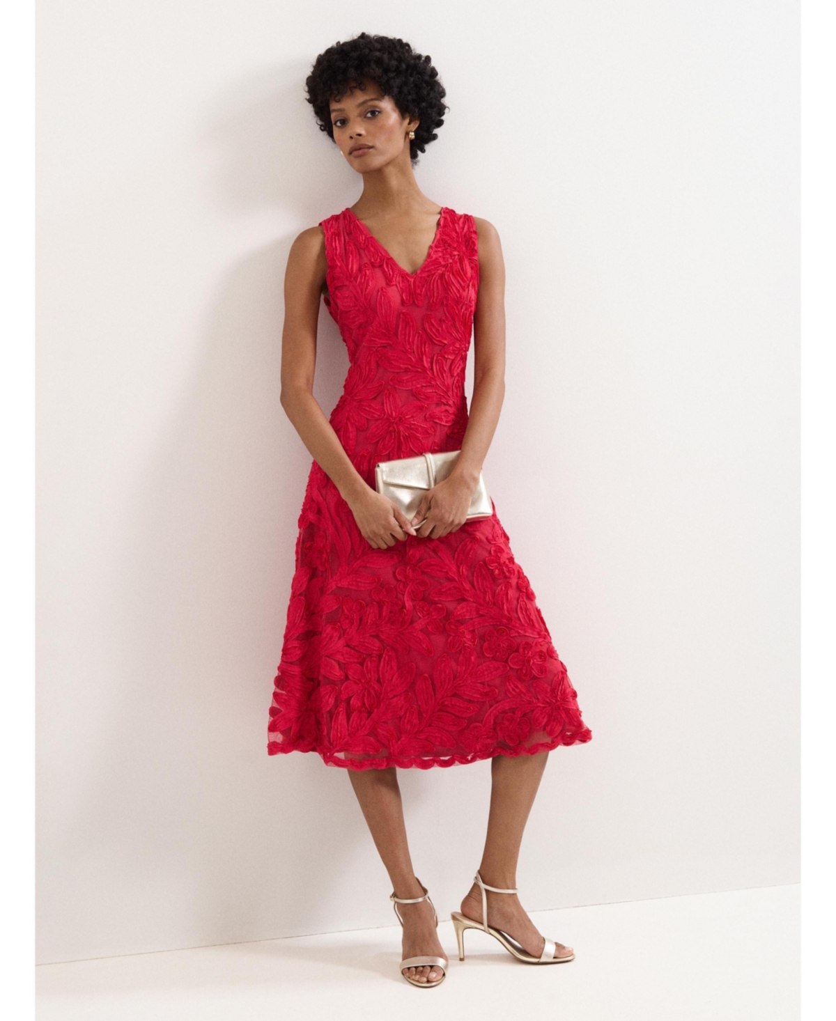 Click here for Phase Eight Womens Paloma Embroidered Fit Flare Dr... prices