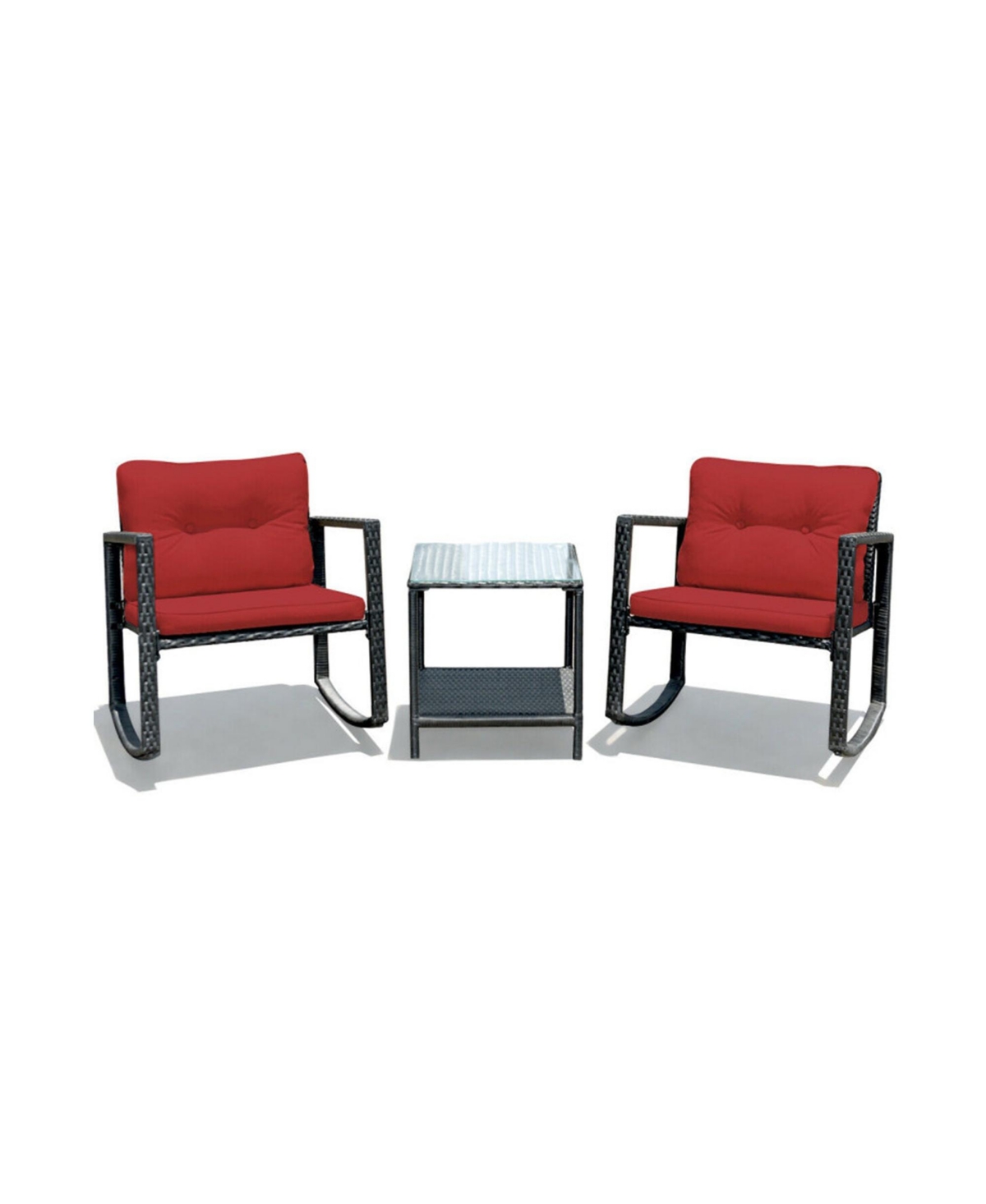 Click here for Clihome 3 Pieces Patio Rattan Furniture Set with R... prices