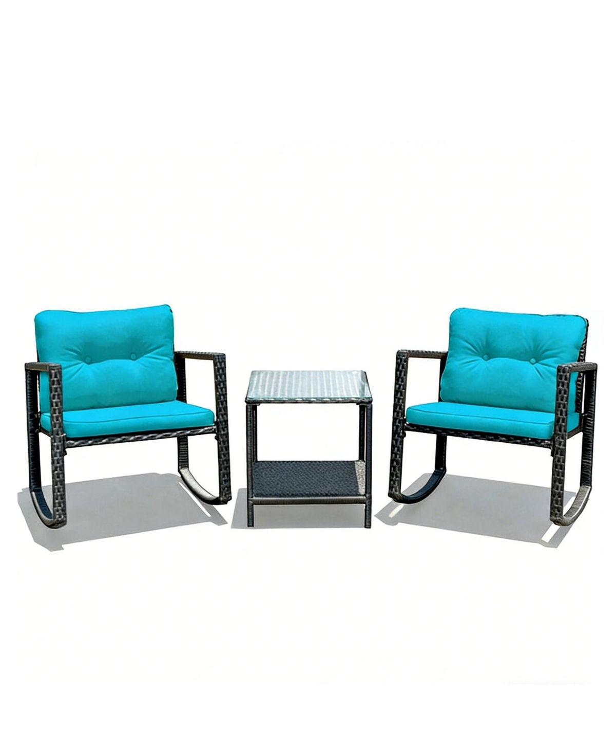 Click here for Clihome 3 Pieces Patio Rattan Furniture Set with R... prices