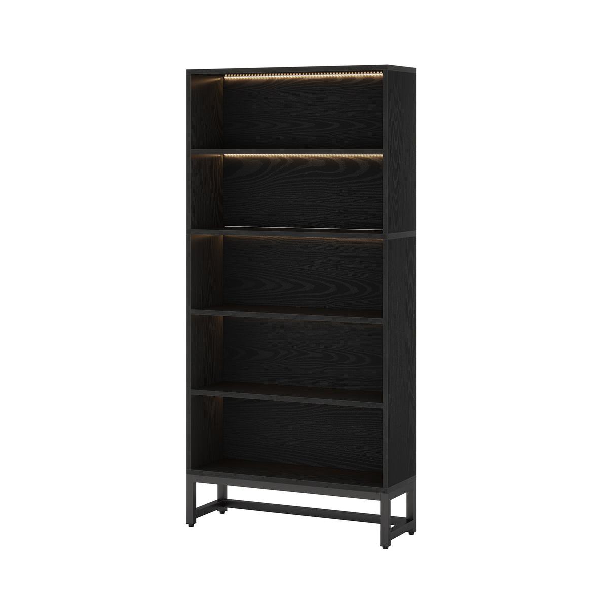 Click here for Slickblue Modern Tall Bookcase with Built-In Led L... prices