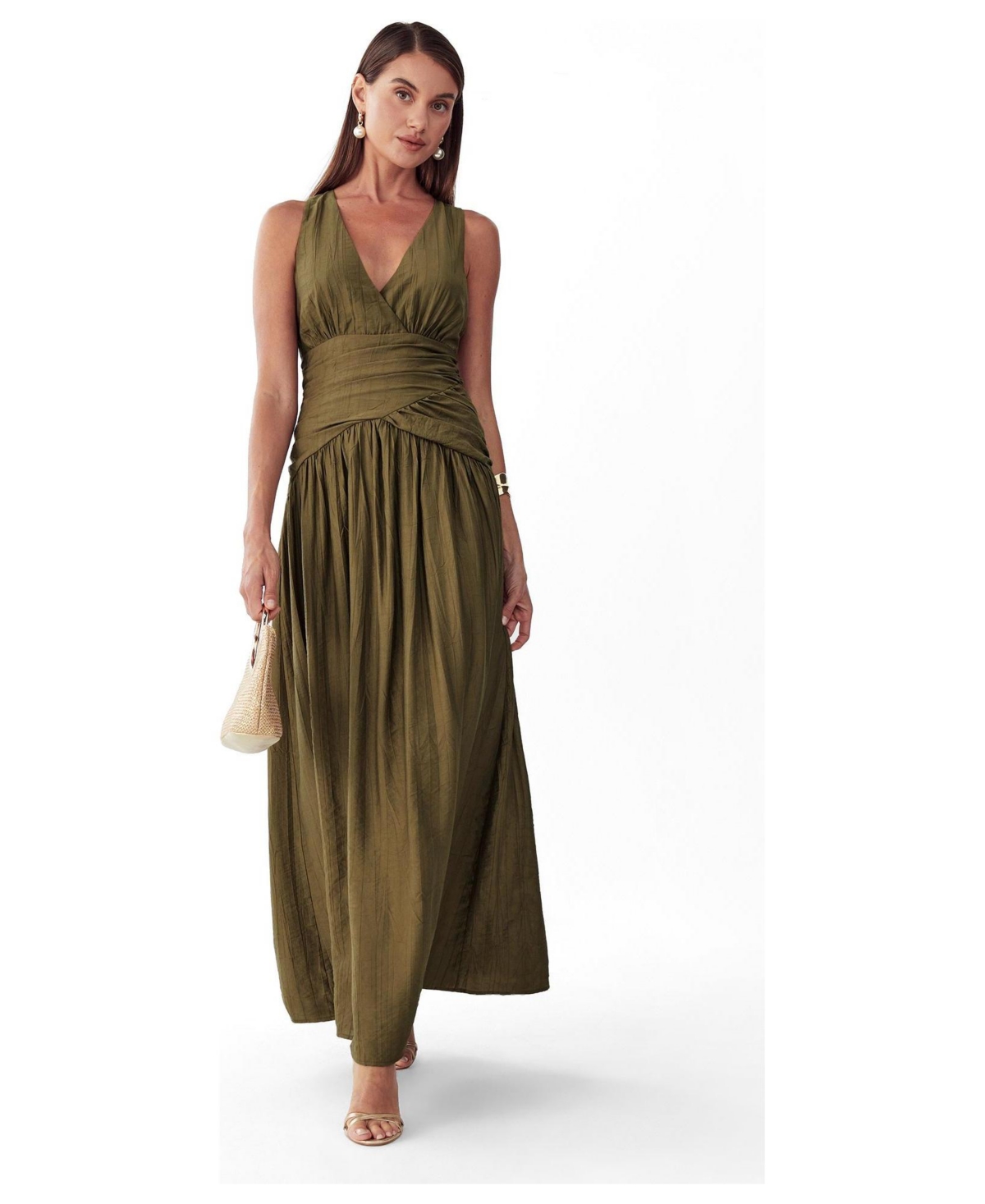 Click here for St Mrlo Womens Jasa Midi Dress - Olive prices