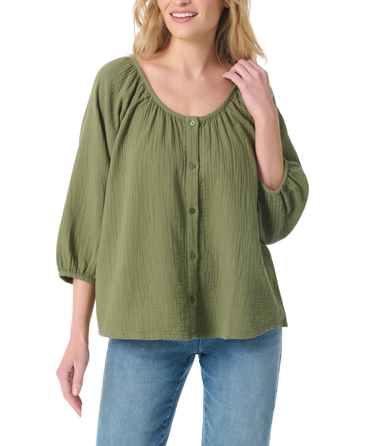 Click here for Gloria Vanderbilt Womens Round Neck Peasant-Style... prices