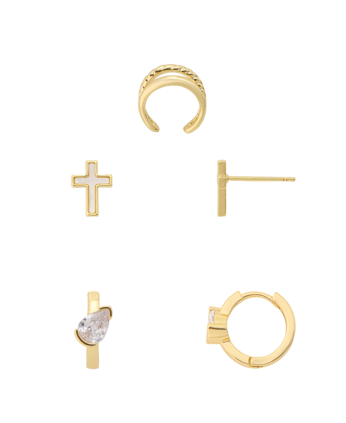 Click here for Unwritten Cubic Zirconia Gold-Tone Plated Cross Ho... prices