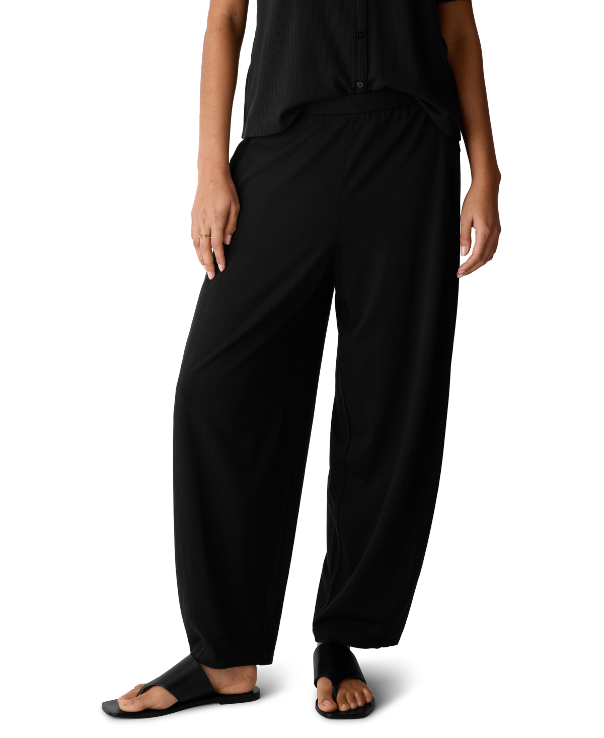 Click here for Eileen Fisher Womens Lantern Ankle Pants - Black prices