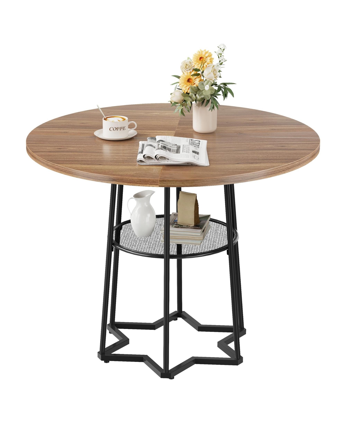 Click here for gaomon Round Dining Table for 4  38.6 Inch Wood Di... prices