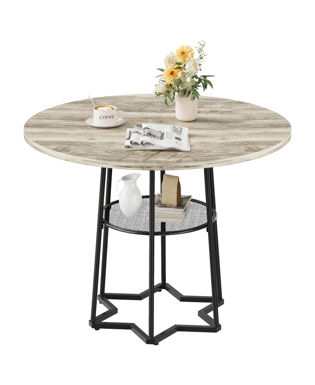 Click here for gaomon Round Dining Table for 4  38.6 Inch Wood Di... prices
