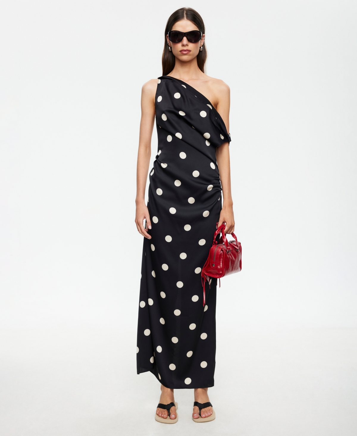 Click here for Lioness Womens One-Shoulder Maxi Dress - Noir Polk... prices