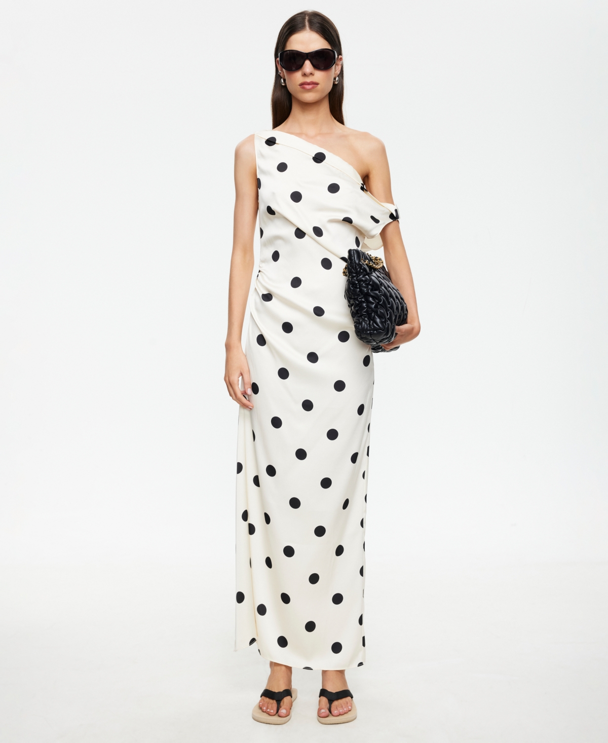 Click here for Lioness Womens One-Shoulder Maxi Dress - Cream Pol... prices