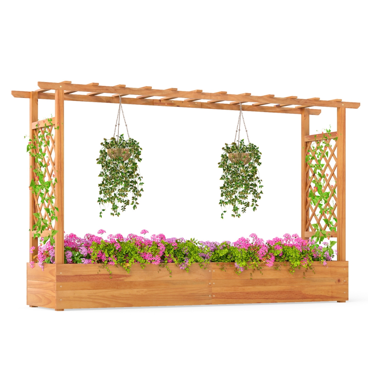 Click here for Sugift 45 Inch Wooden Raised Garden Bed with Latti... prices