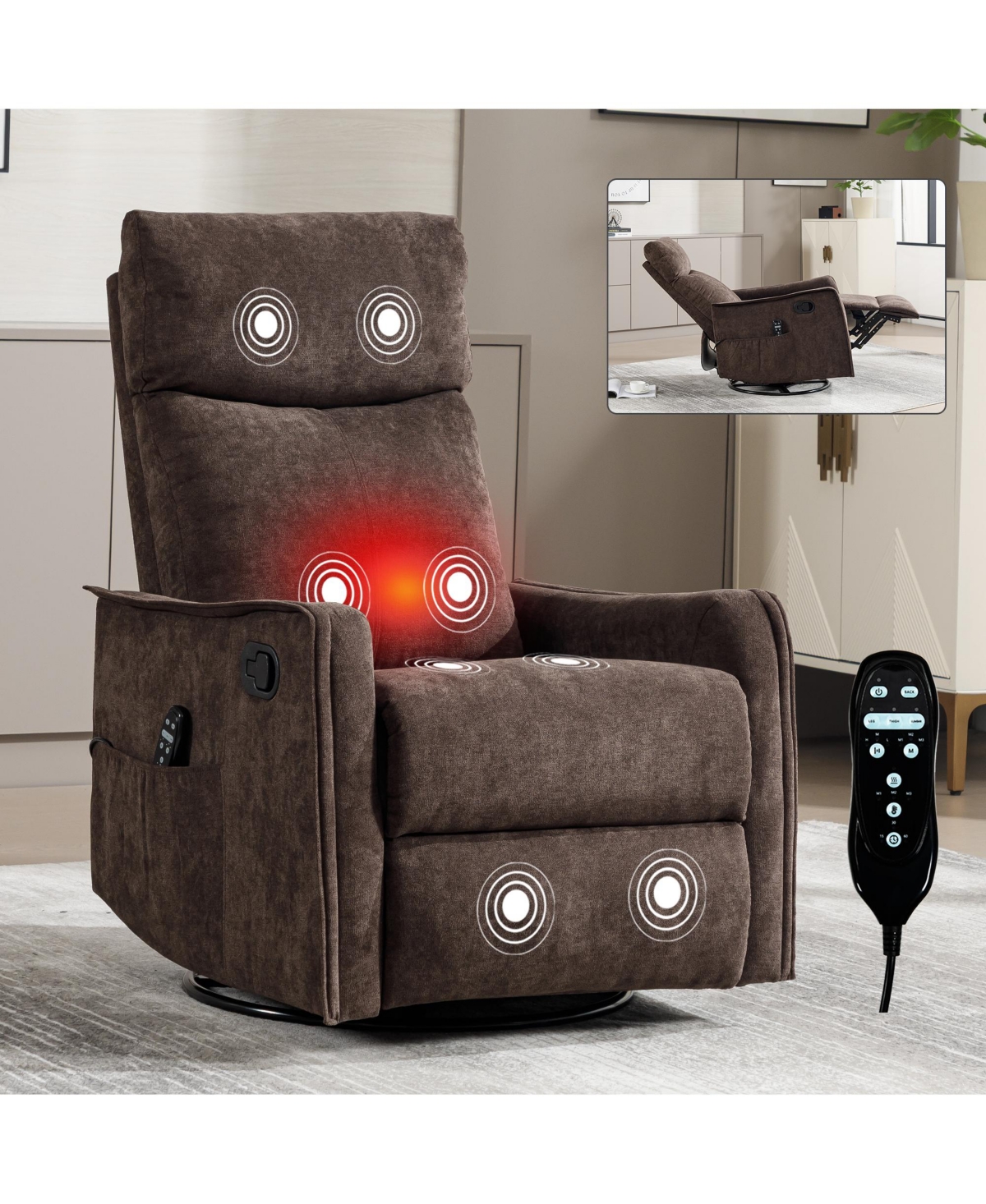 Click here for Clihome Heat Massage Manual Recliner Chair with Ro... prices