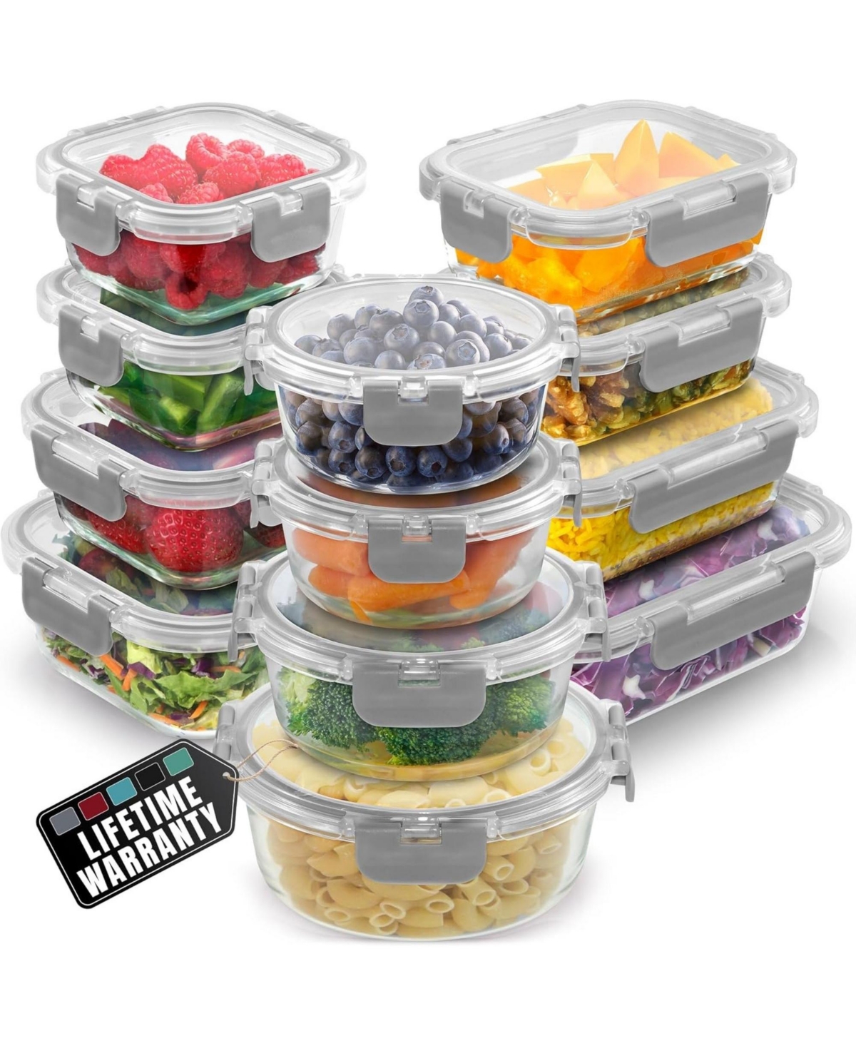 Click here for Zulay Kitchen12 Pack Glass Meal Prep Containers wi... prices