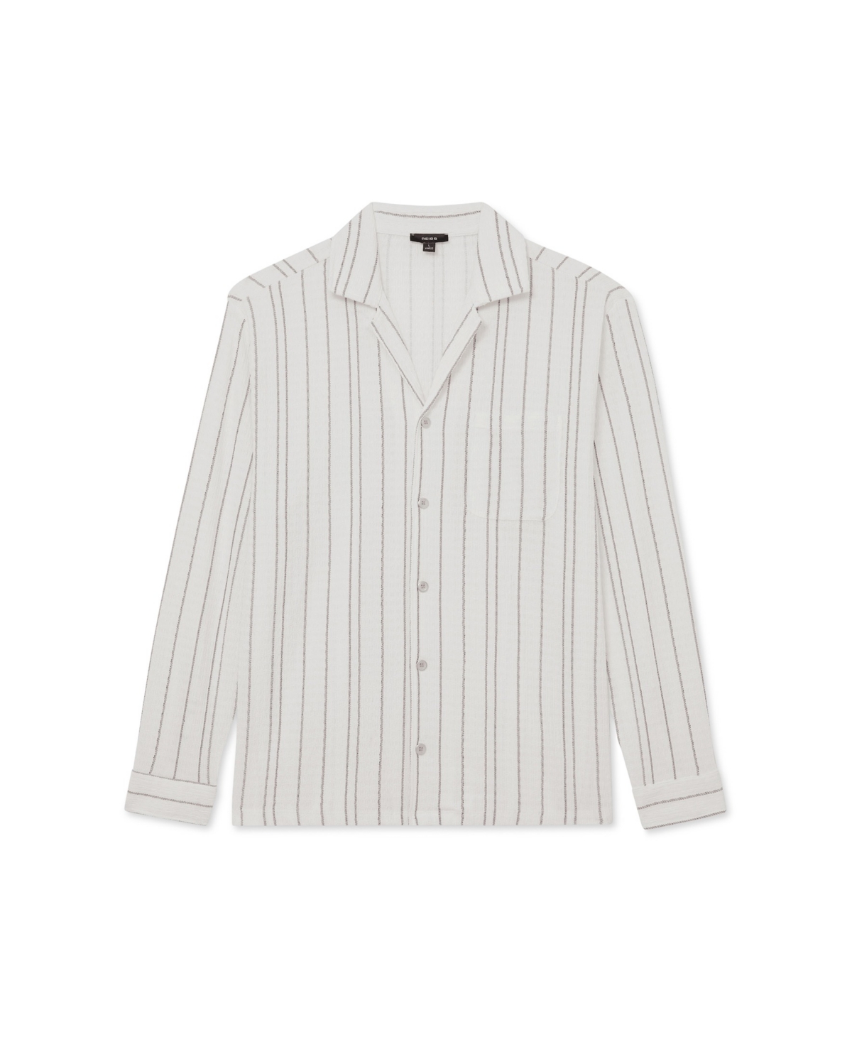 Click here for Reiss Mens Ford Textured Stripe Shirt - White prices