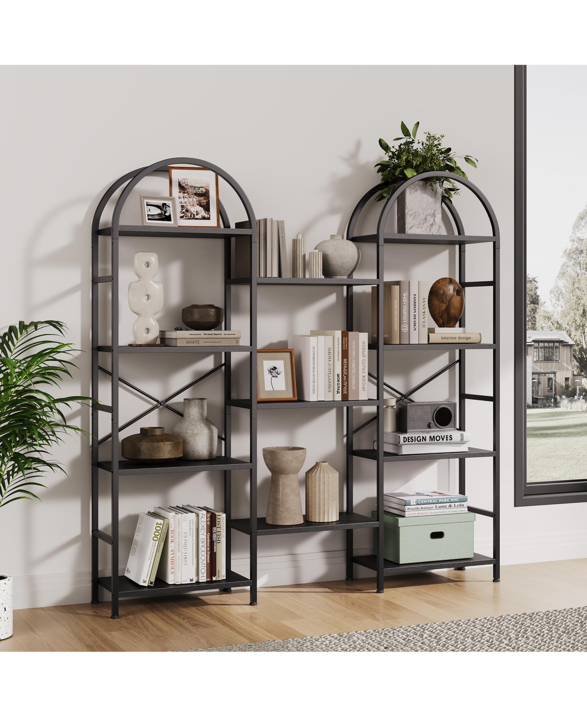 Click here for Gaomon 4-Tier Industrial Arched Triple Column Book... prices