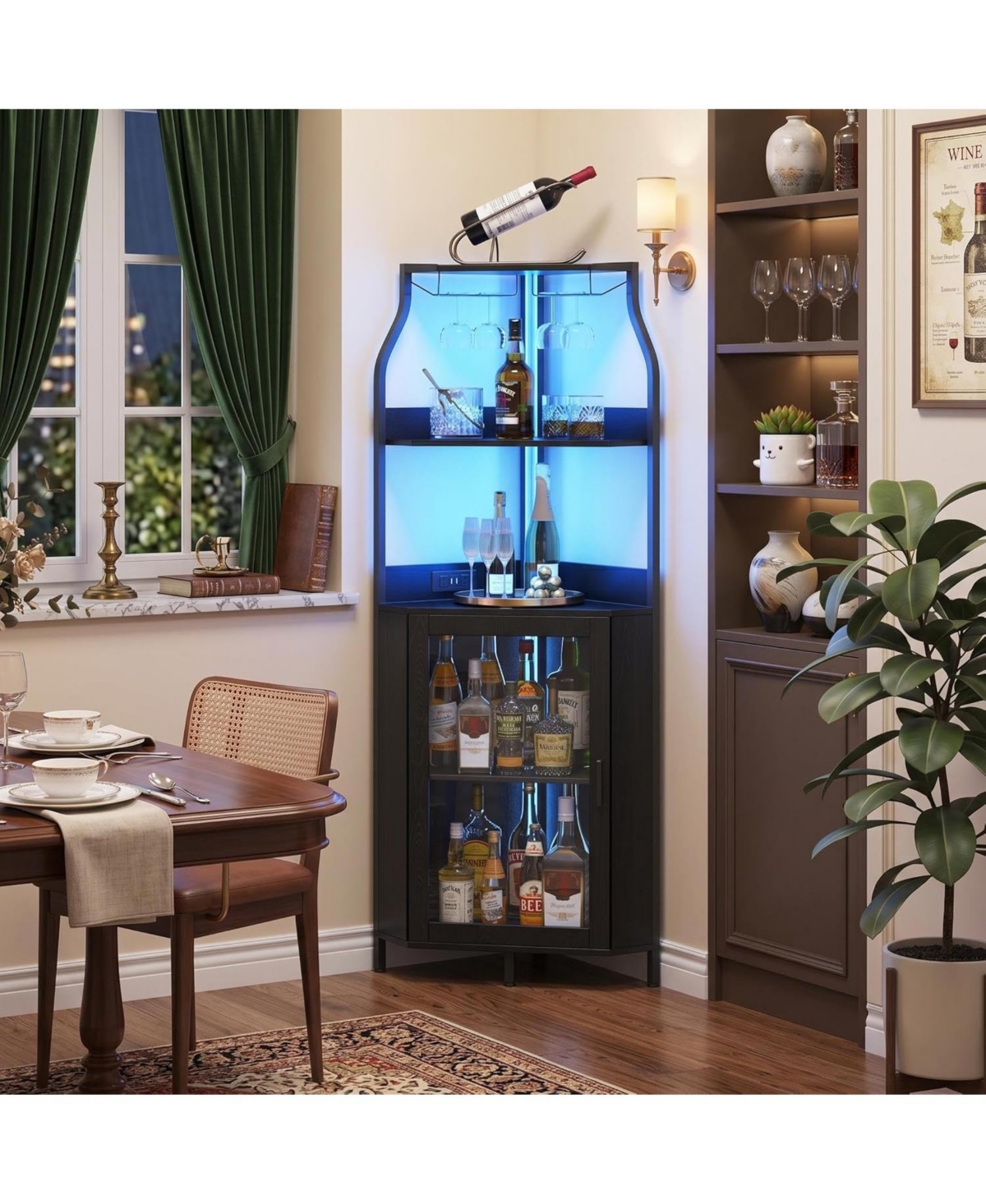 Click here for Gaomon 4 Tier Corner Wine Rack with Glass Holder a... prices