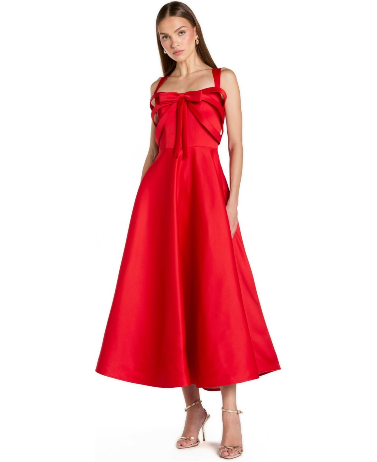 Click here for Mac Duggal Womens Satin Sleeveless A Line Ankle Dr... prices