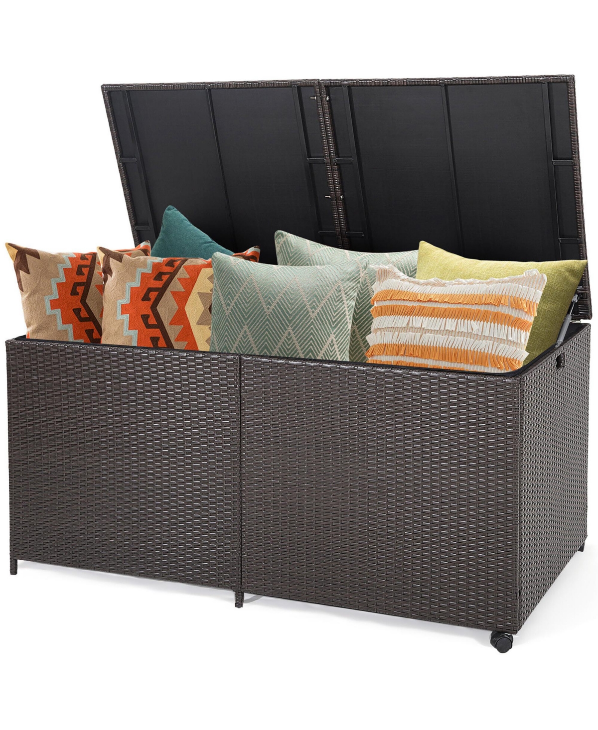 Click here for Gymax Patio 175 Gallon Rattan Wicker Storage Deck... prices