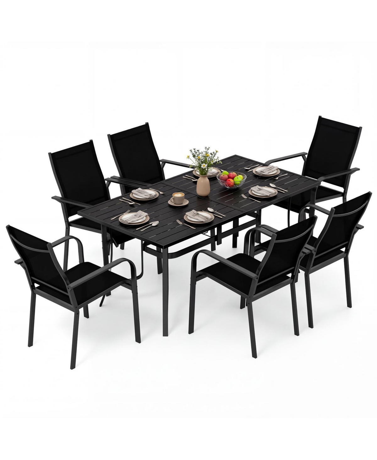 Click here for Gymax 7PCS Patio Dining Set for 6 Metal Table w/Um... prices